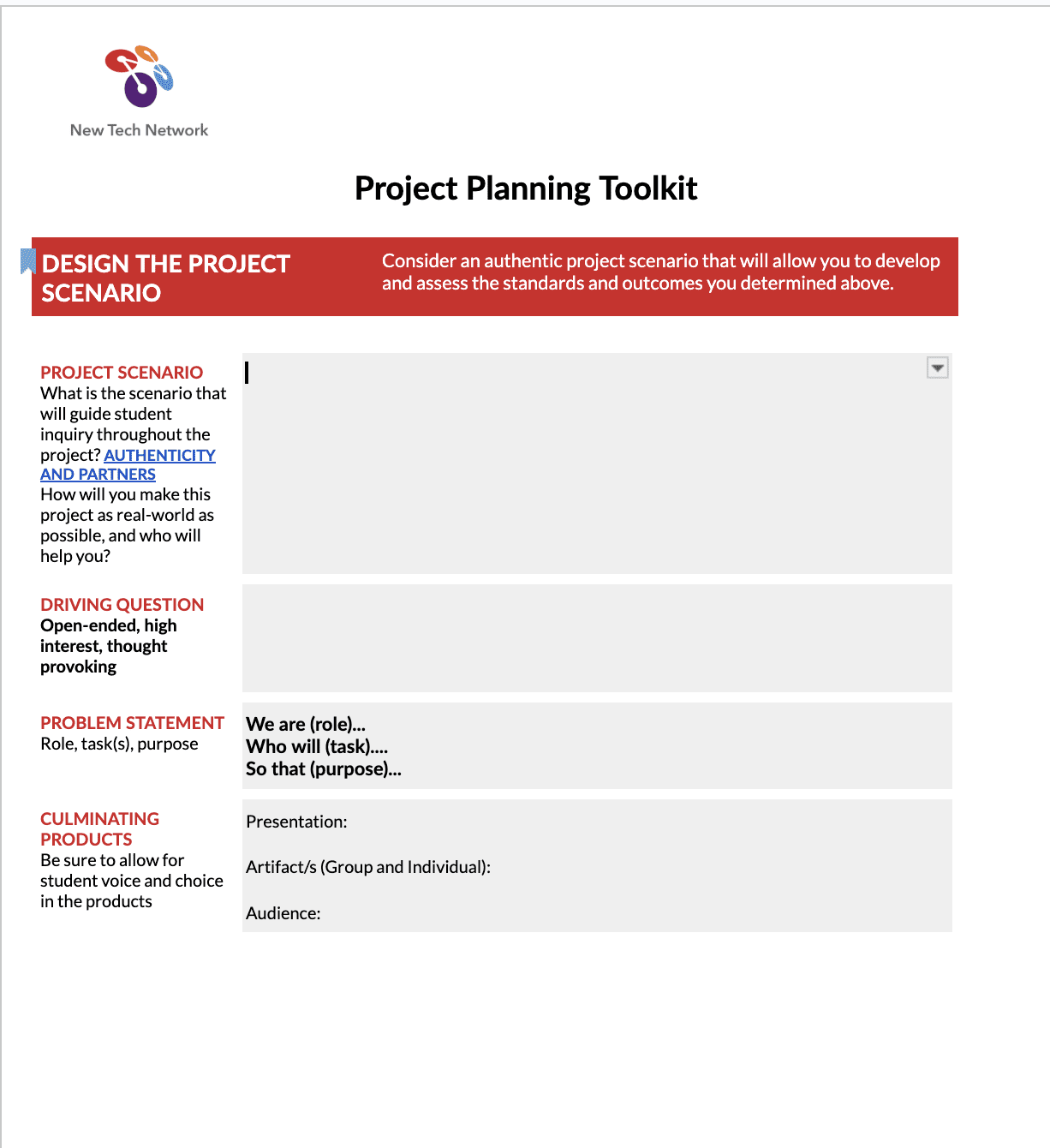 Guide to Project-Based Learning Lesson Plan - New Tech Network